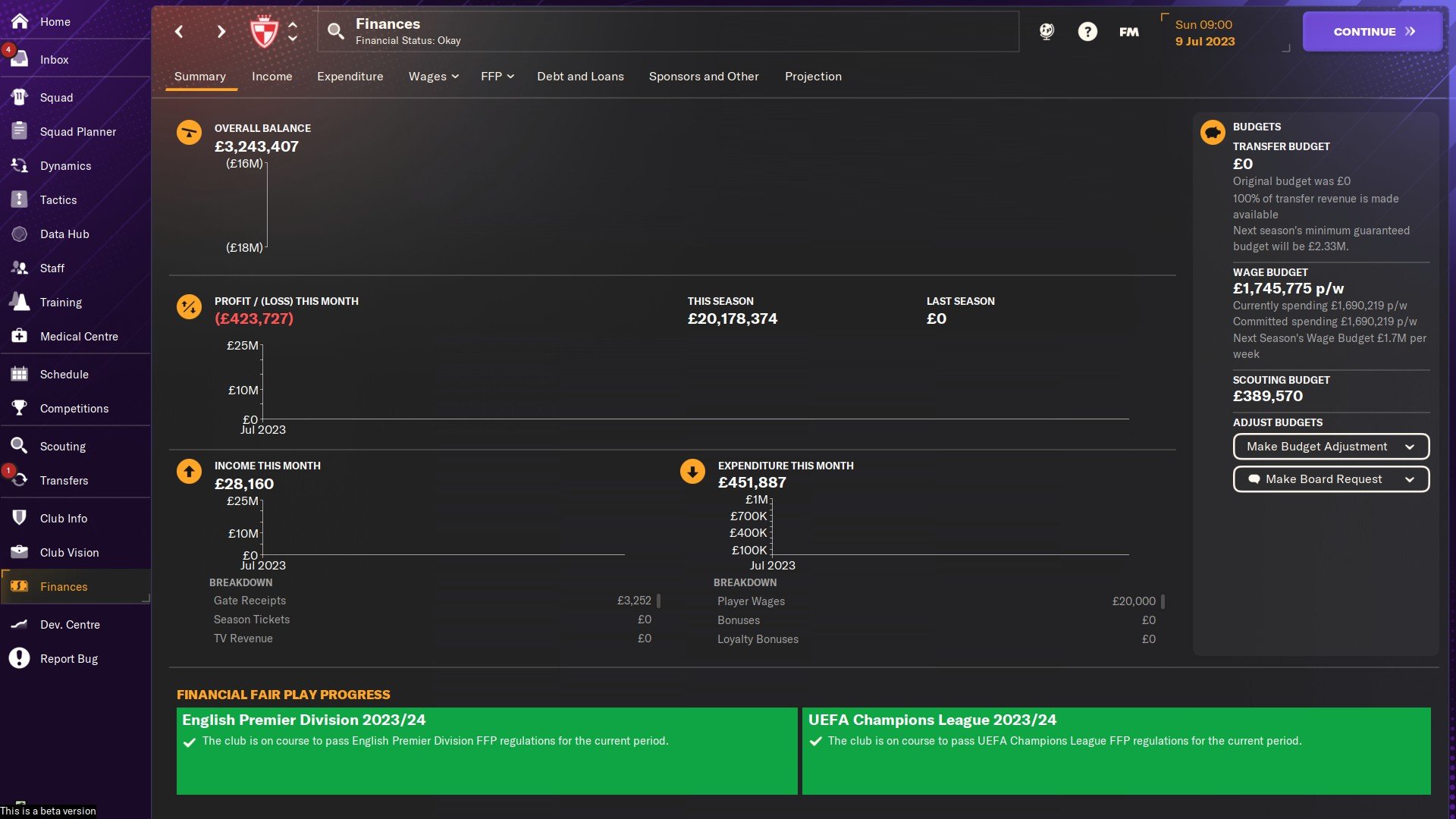 No Starting Money - Player Development, Injuries, Finances and Training ...