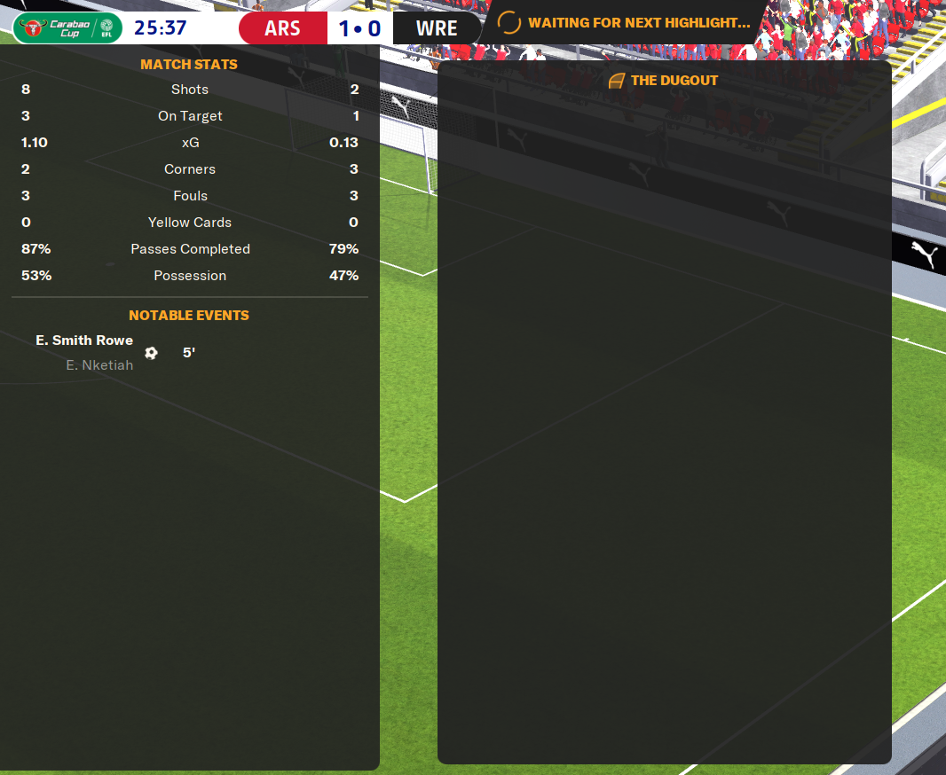 Match Stats showing when full game in view - Match Stats & Data Hub ...