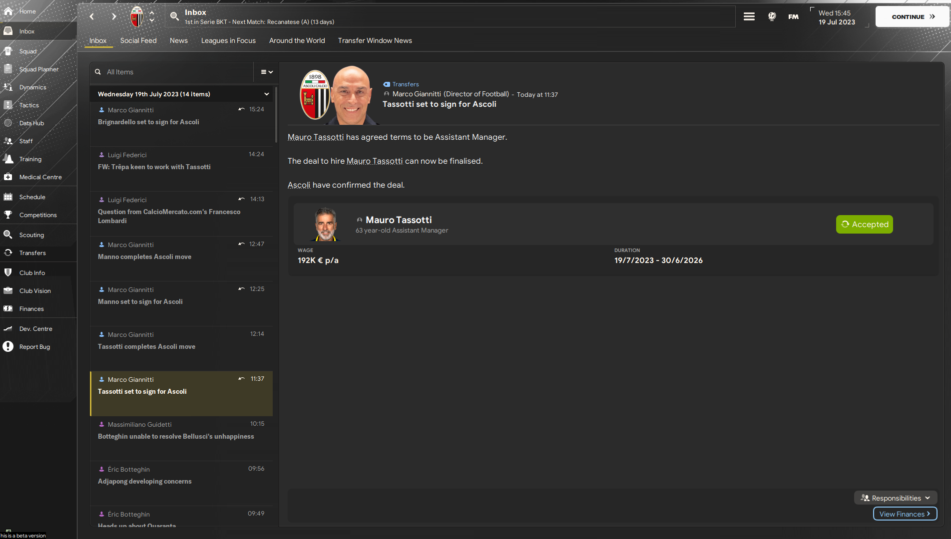 Two Assistan Manager ? - Transfers, Scouting, Contracts and ...