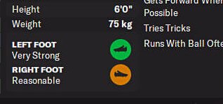 Show Left Foot & Right Foot icons under Height and Weight in Player ...