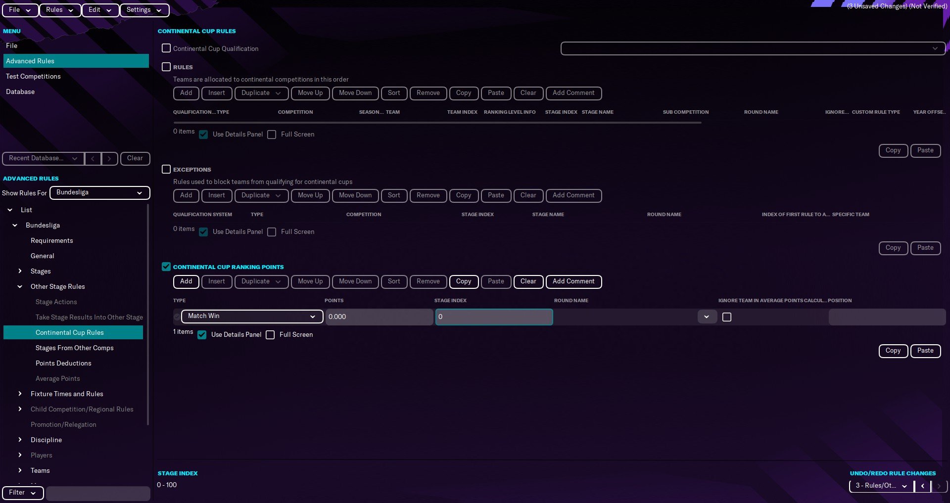 Creating new European competition - Advanced Rules Editing - Sports ...