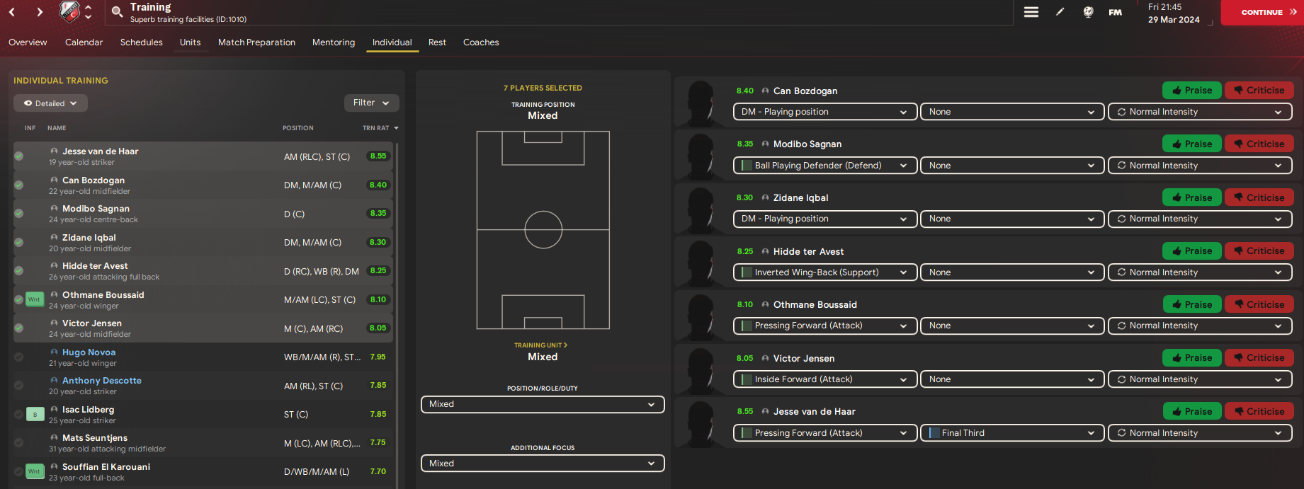 Praise (and criticism) for training - Football Manager General ...
