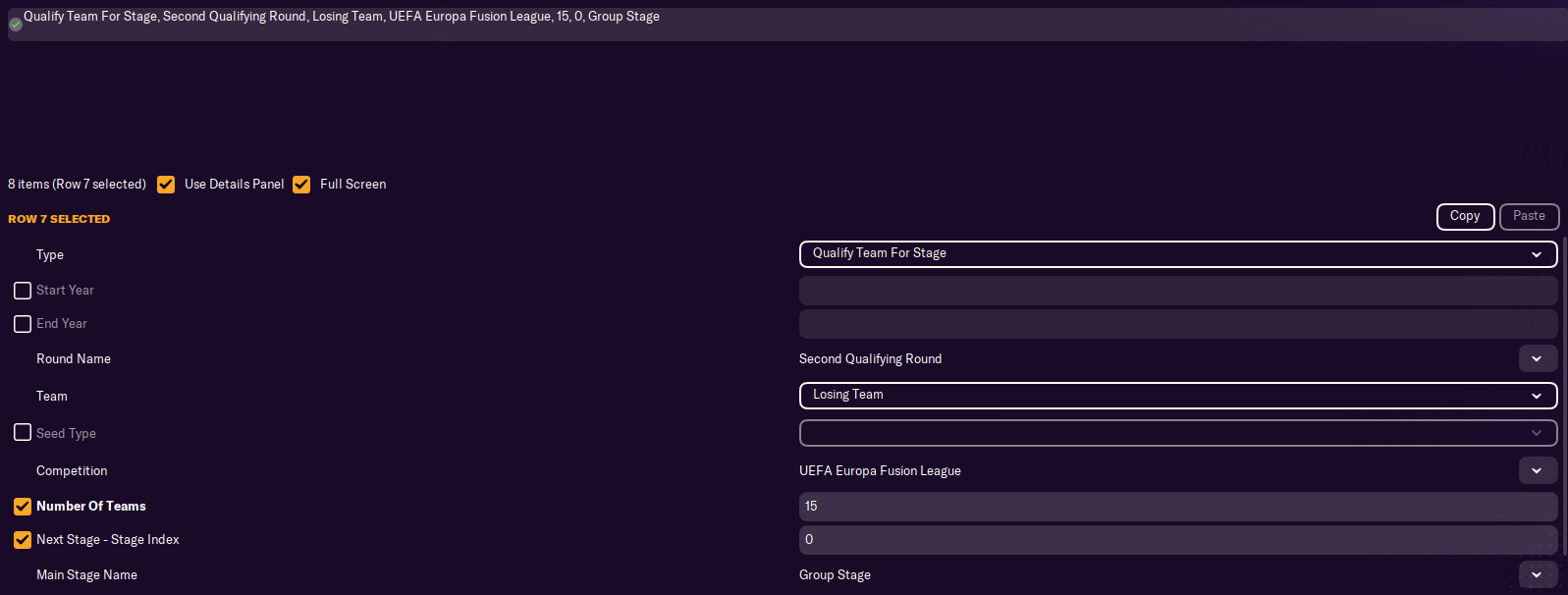 Creating new European competition - Advanced Rules Editing - Sports ...
