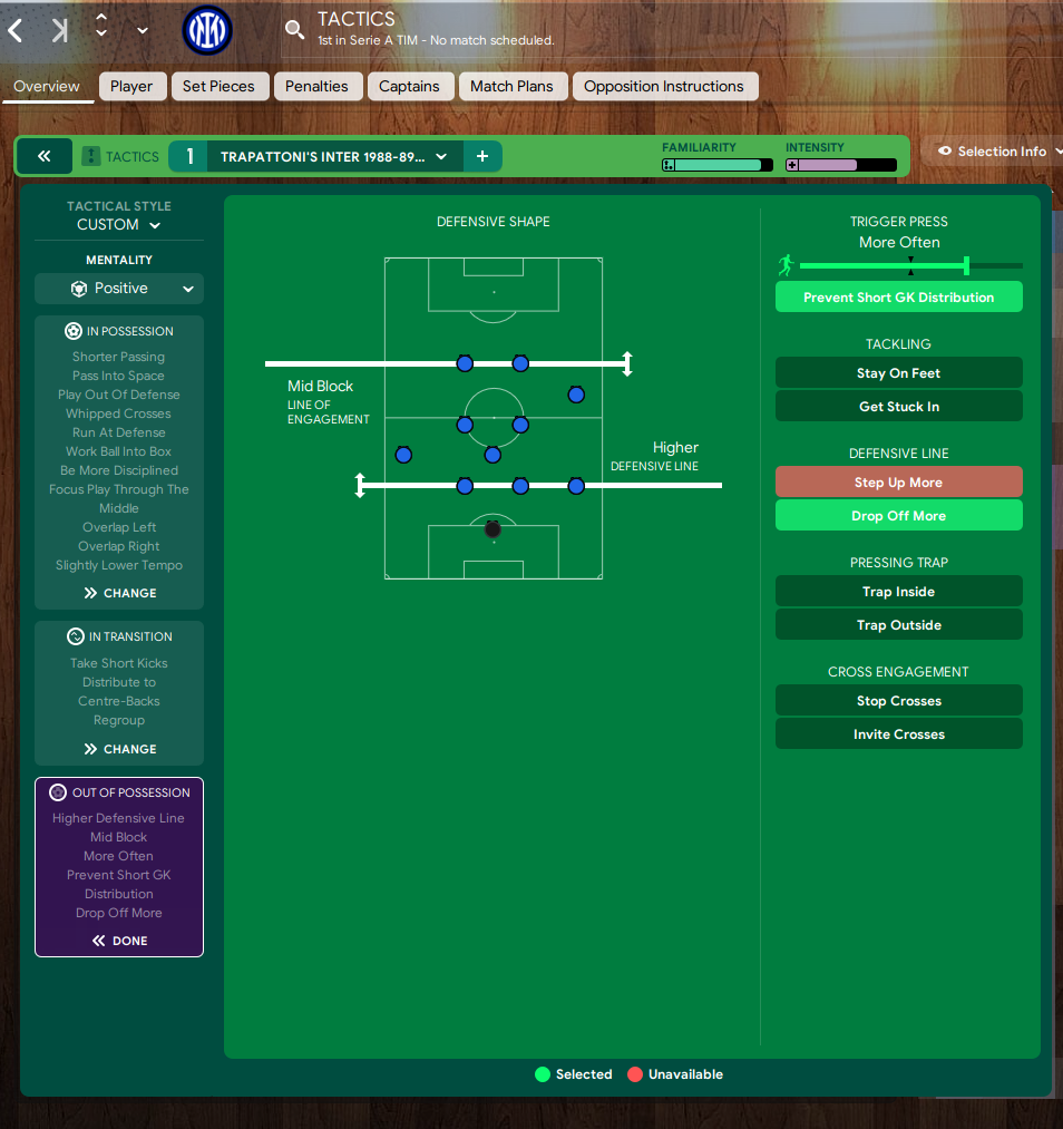 GIOVANNI TRAPATTONI'S 1988-1989 INTER 4-3-3 ASYMMETRICAL TACTIC TREBLE ...