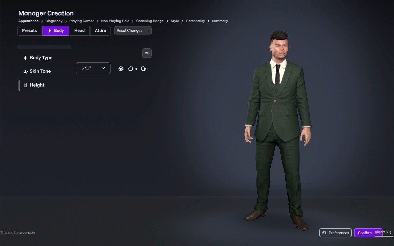 Manager Creation Screen - General UI Issues - Sports Interactive Community