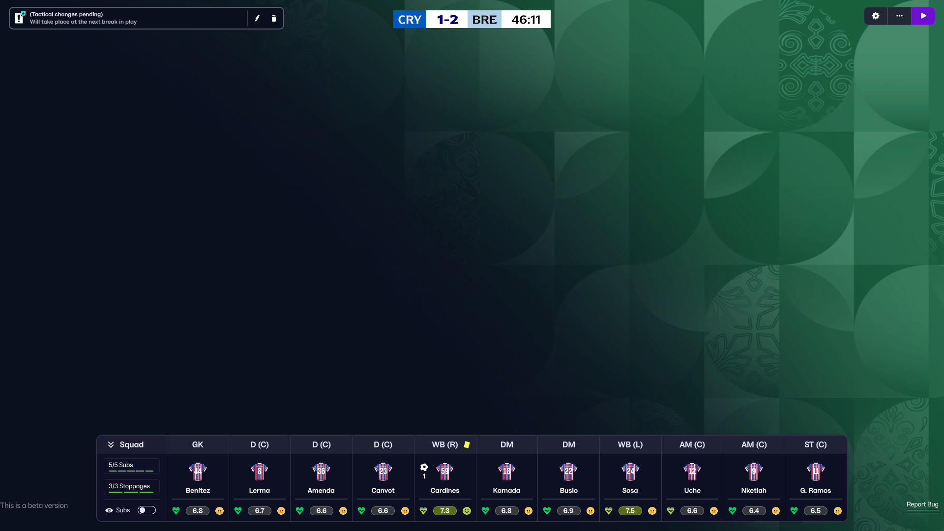 Match screen blank, just text commentary ater half time - Matchday ...