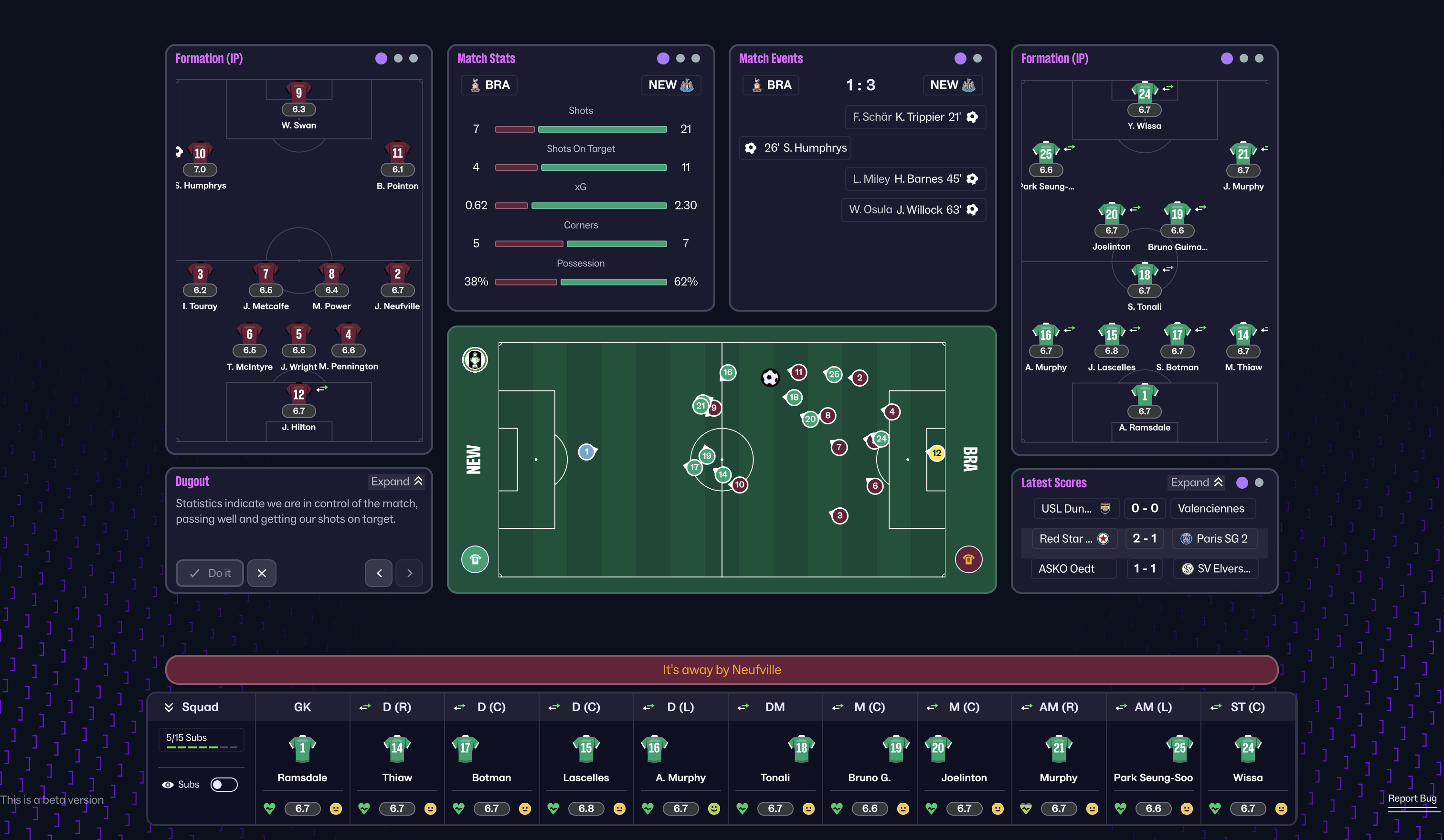 Players not centred on match screen - Matchday Experience UI Issues ...