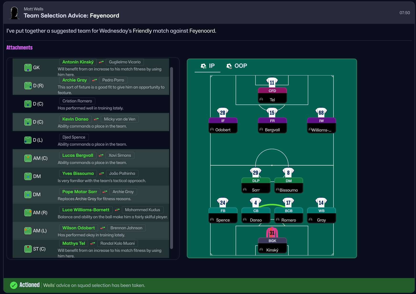 Team selection advice - Player & Staff Interactions, Happiness ...