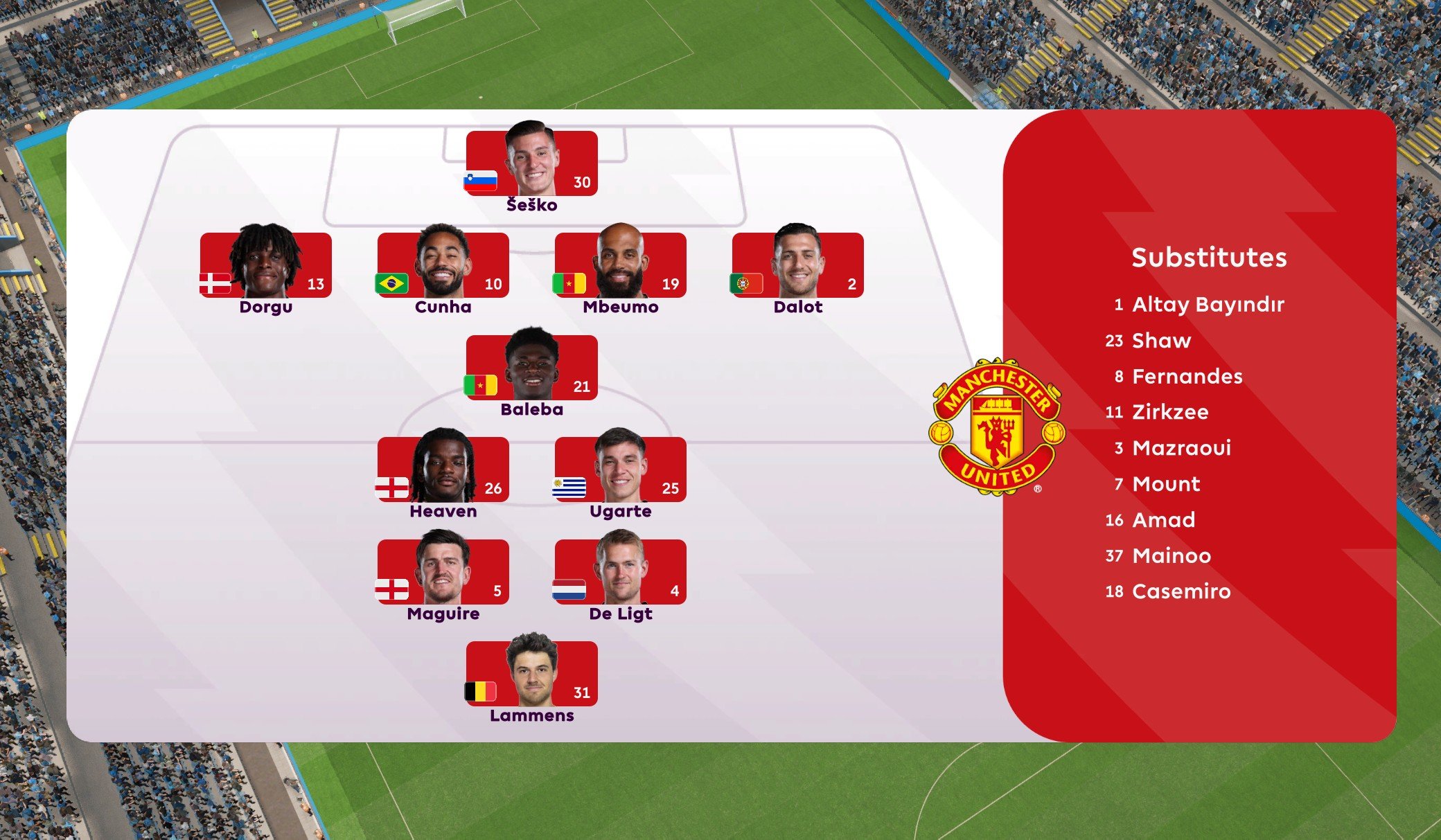 Formation display bug – pre-match line-up shows in-possession shape ...