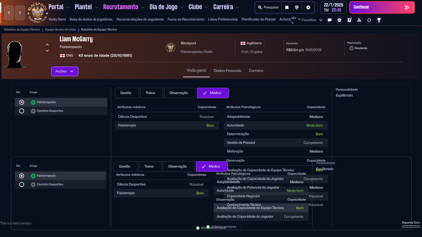 Bug Report – Staff Attributes Overlapping (UI Display Issue) - Club UI ...