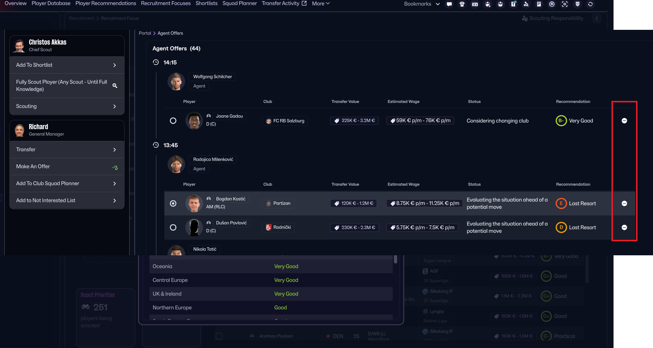 Agent offers, the "-" button to remove the offer is unclickable ...