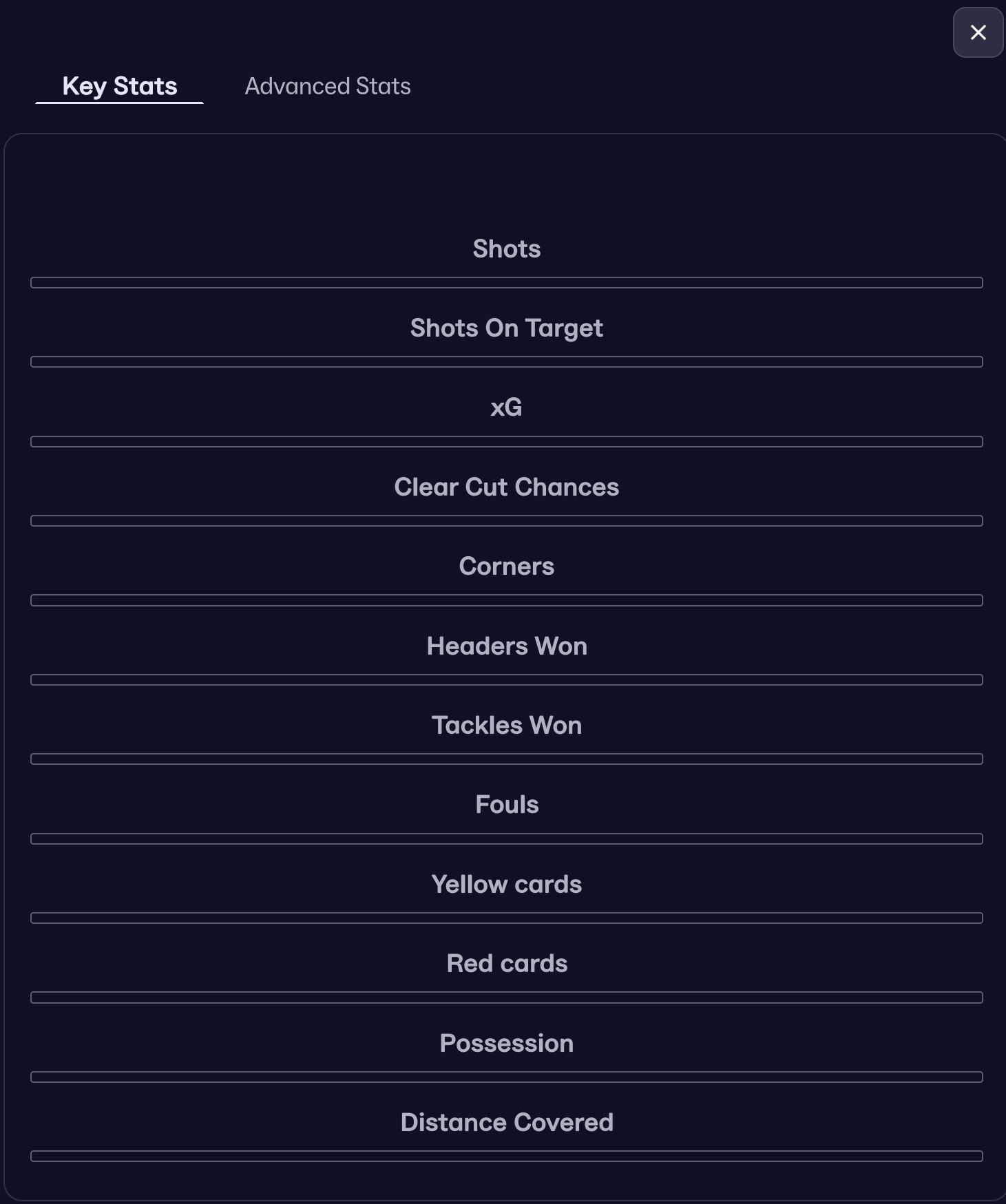 Match Stats not showing - Match Day (Tactics) UI Issues - Sports ...