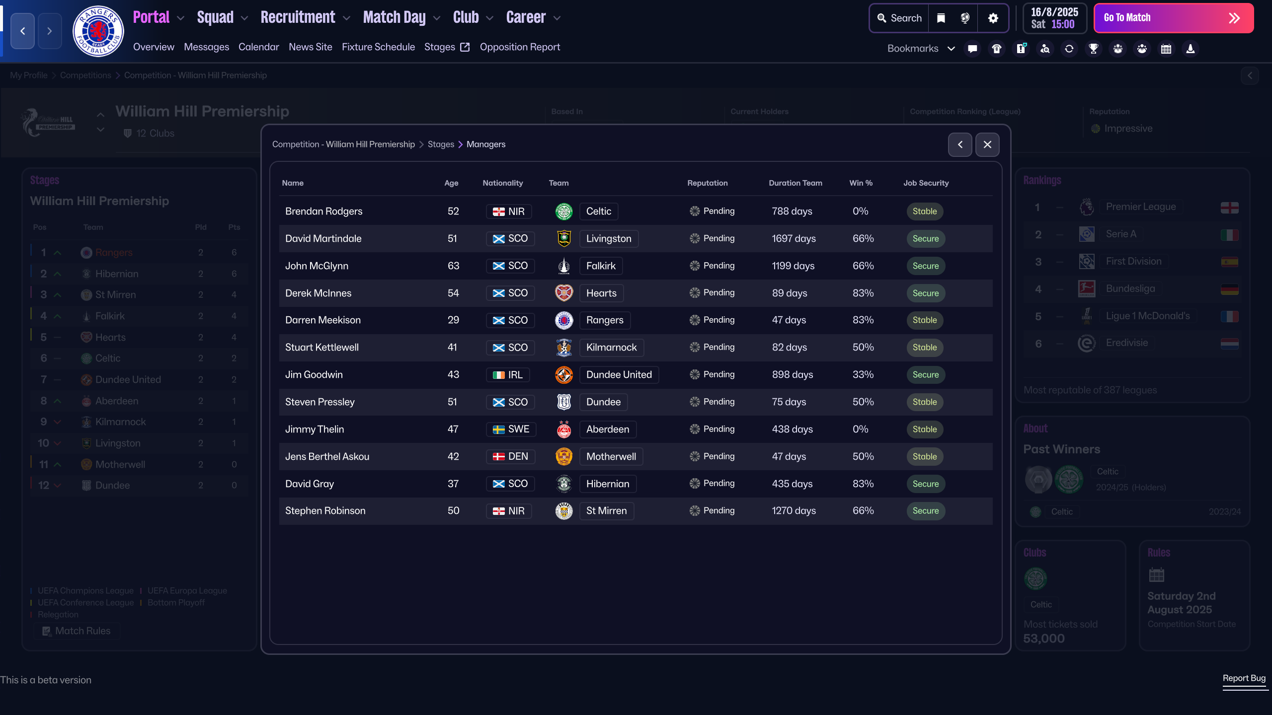 Reputation only shows at Pending - Career UI Issues - Sports ...