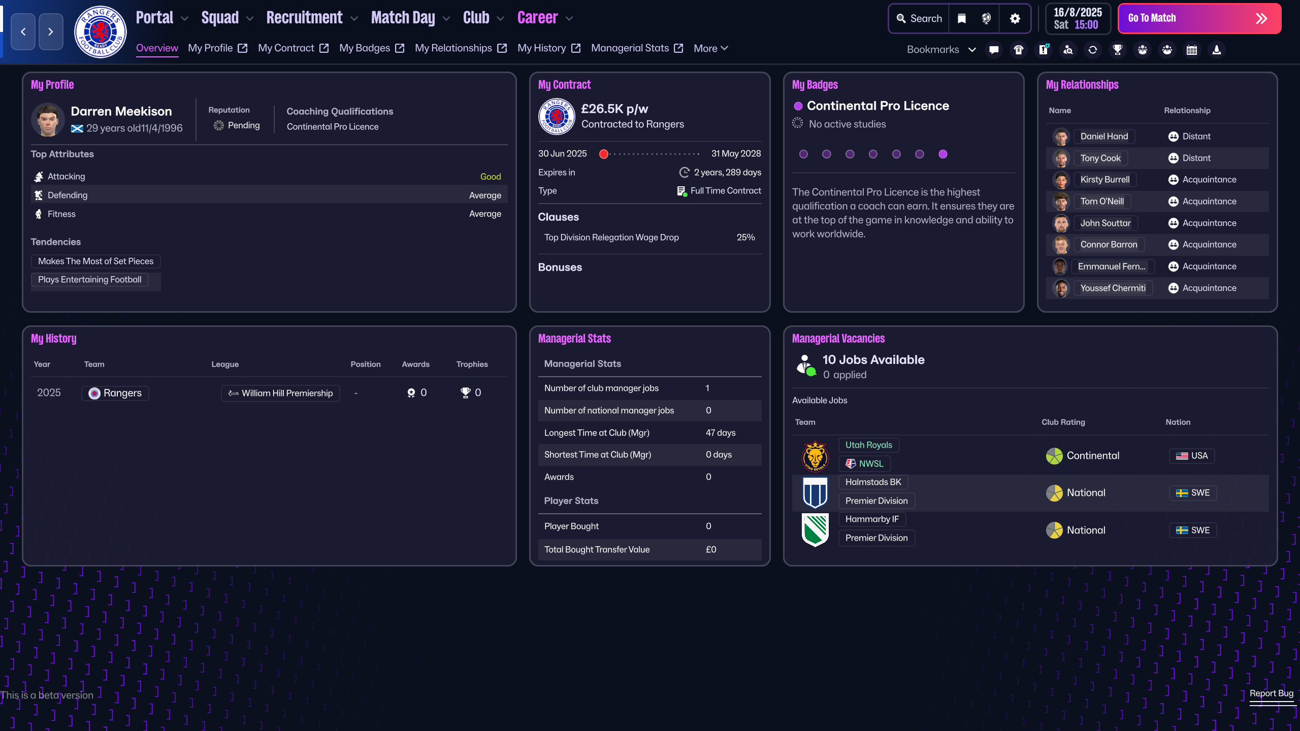 Reputation only shows at Pending - Career UI Issues - Sports ...