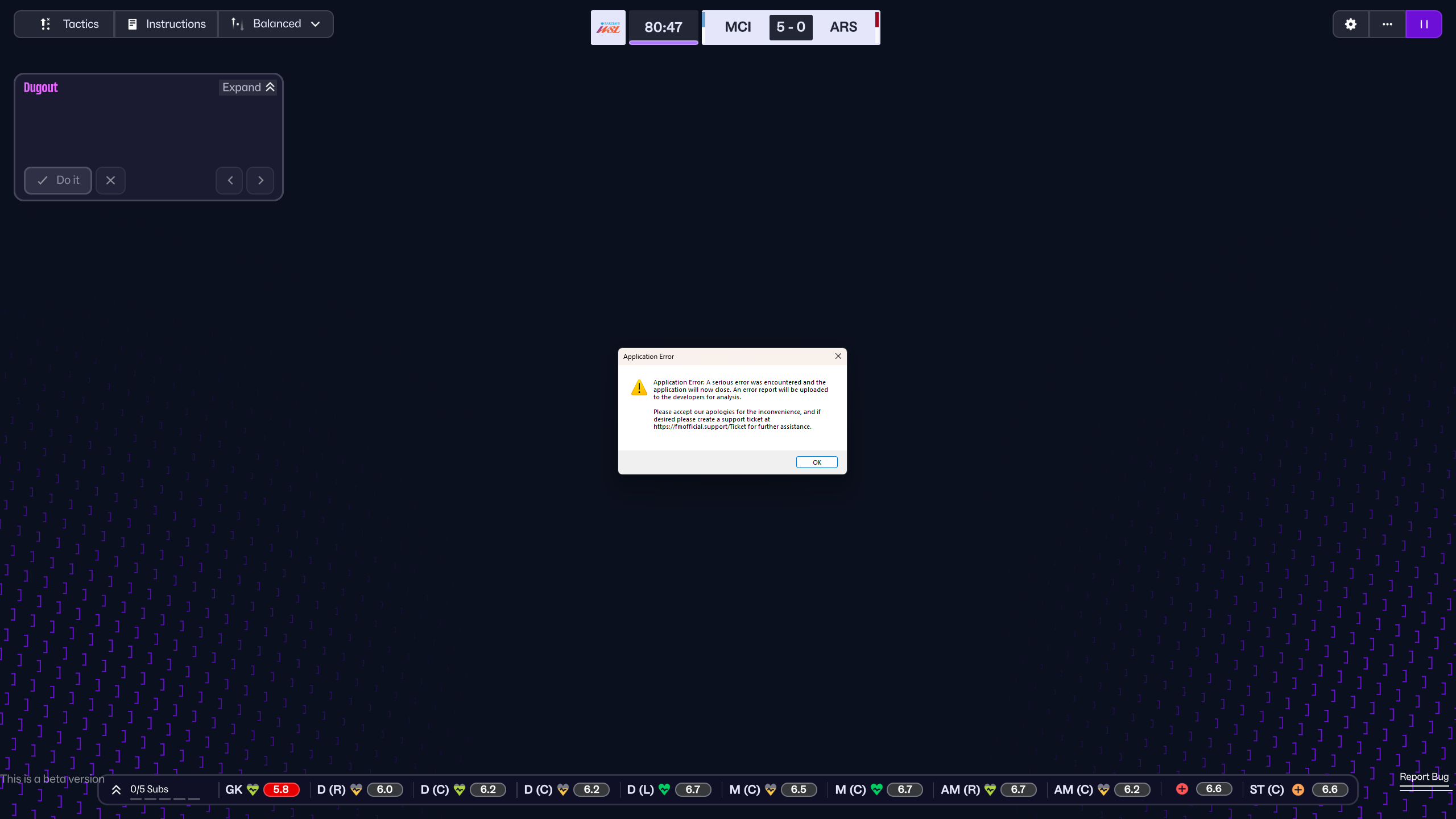 Match screen blank, just text commentary ater half time - Matchday ...