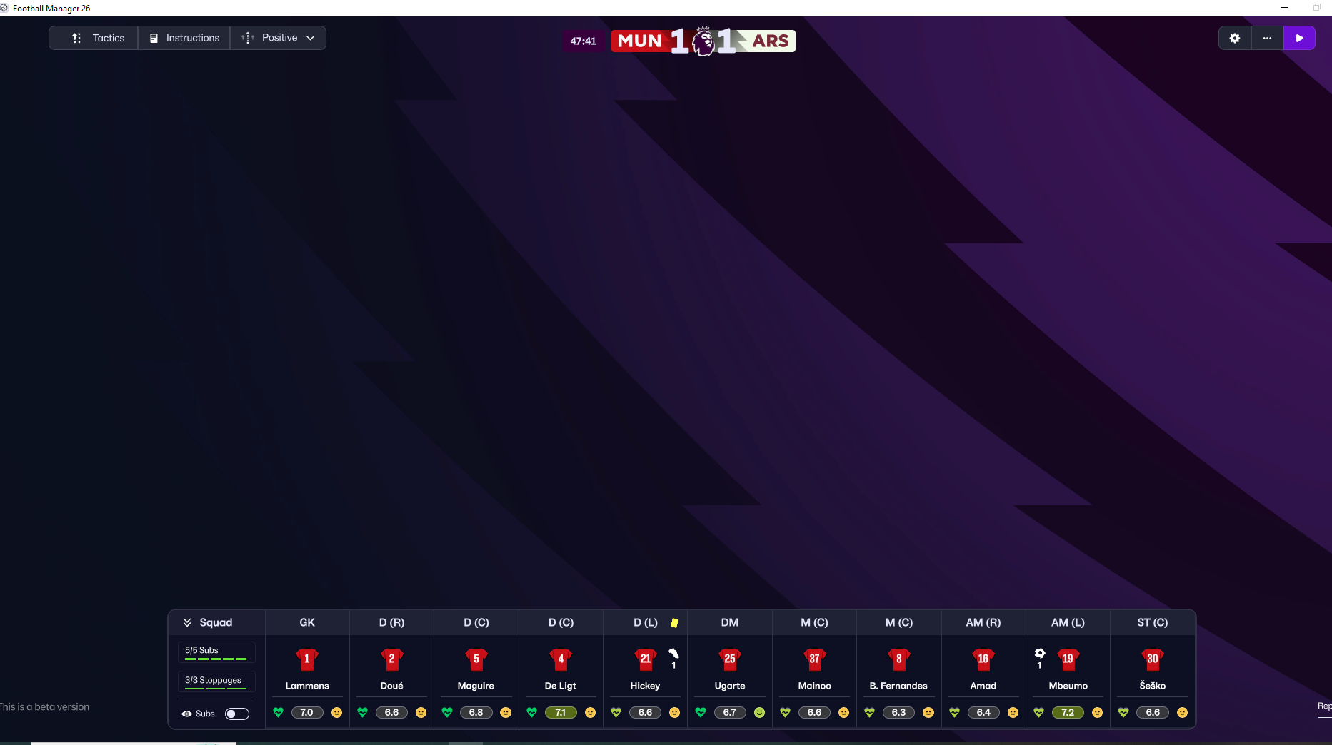 No match visual after half time - Matchday Experience UI Issues ...