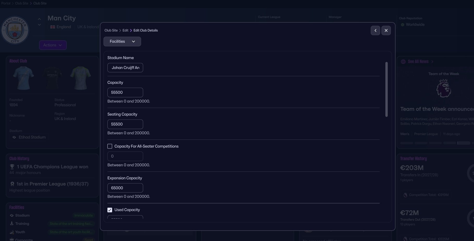 Cannot access other club's Finances etc. using editor. - In-Game Editor ...