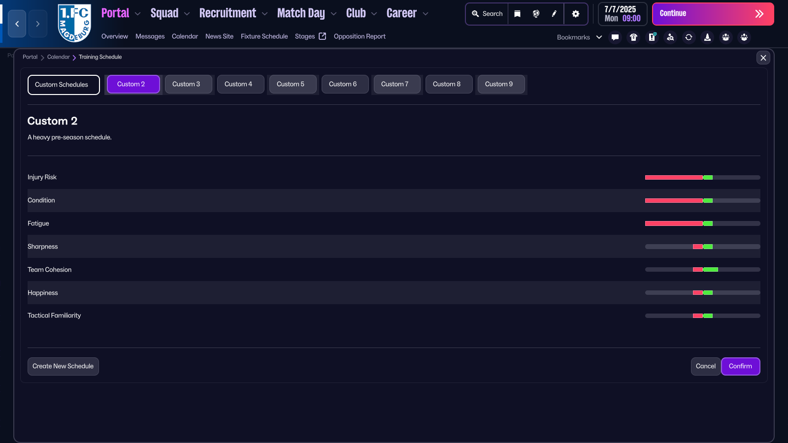 Custom training schedules names lost & no way to rename them - Squad UI ...