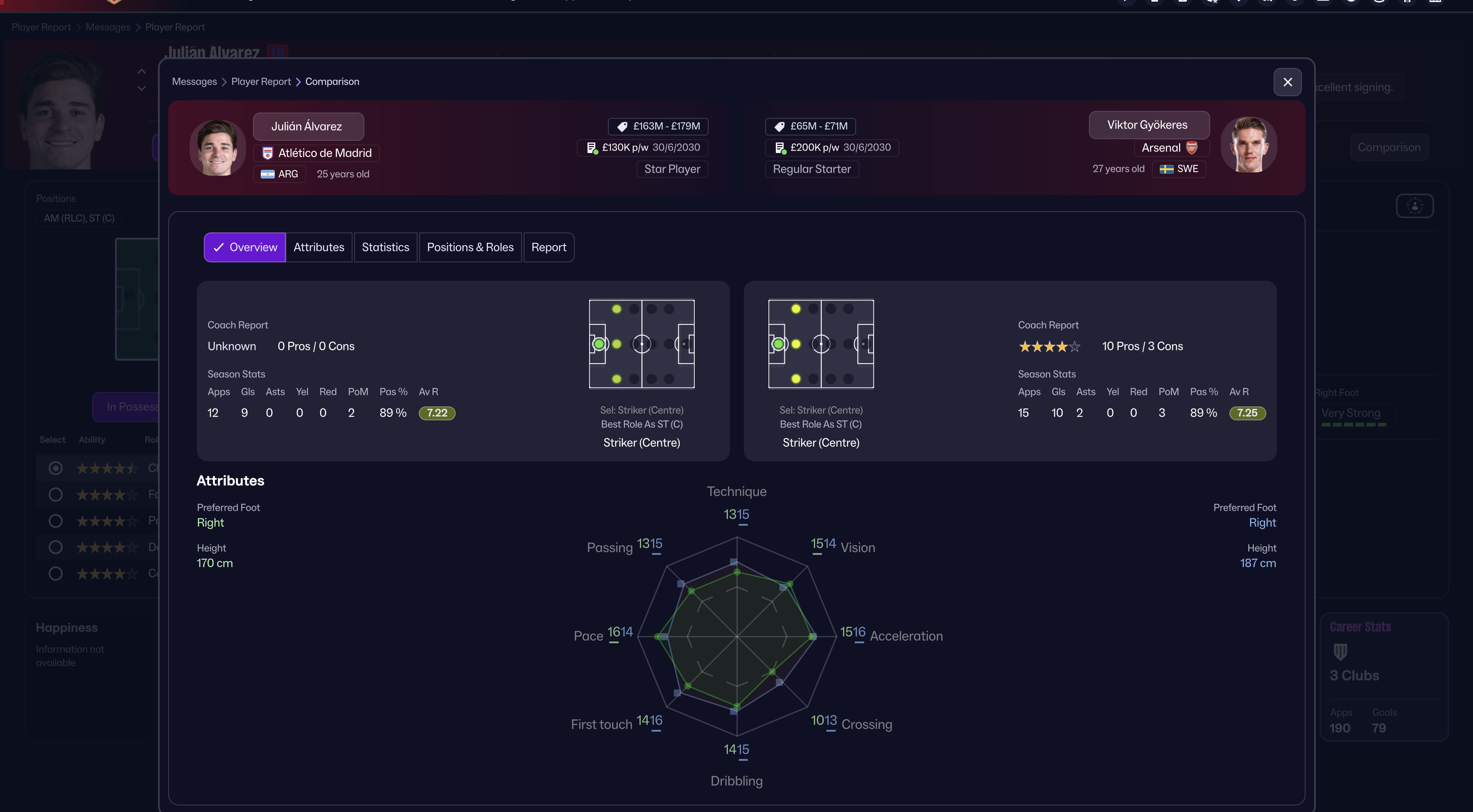 Squad Comparison - Select Positions - Recruitment UI Issues - Sports ...