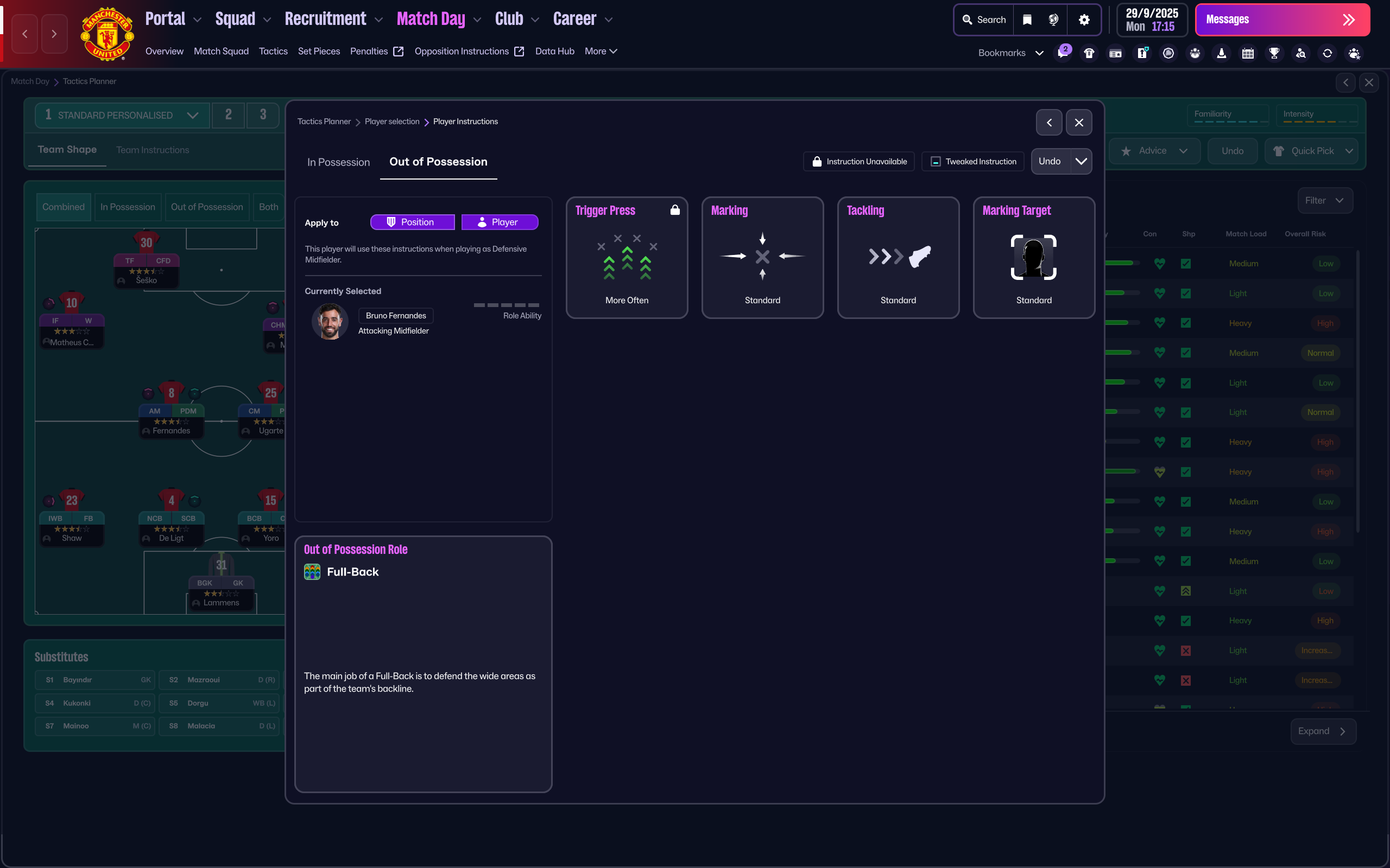 Go to Player selection on tactic screen Issues - Match Day (Tactics) UI ...