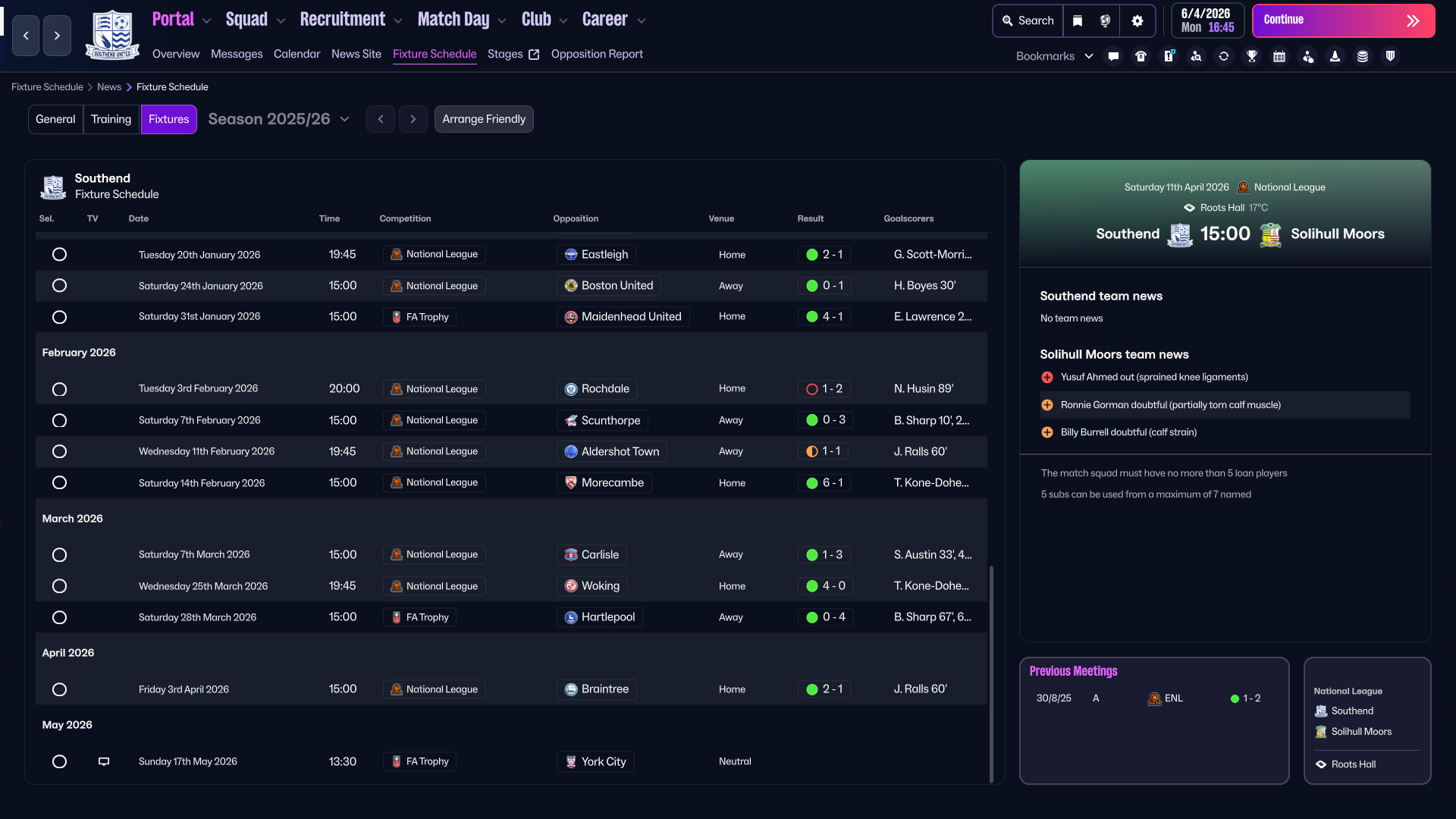 Fixtures list not showing all fixtures. - General UI Issues - Sports ...