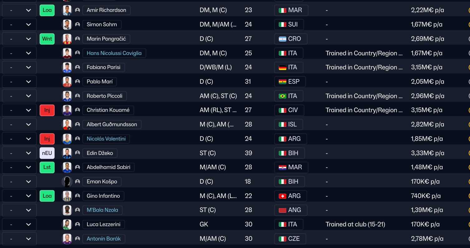 Loaned players colors keeps changing upon clicking - Squad UI Issues ...