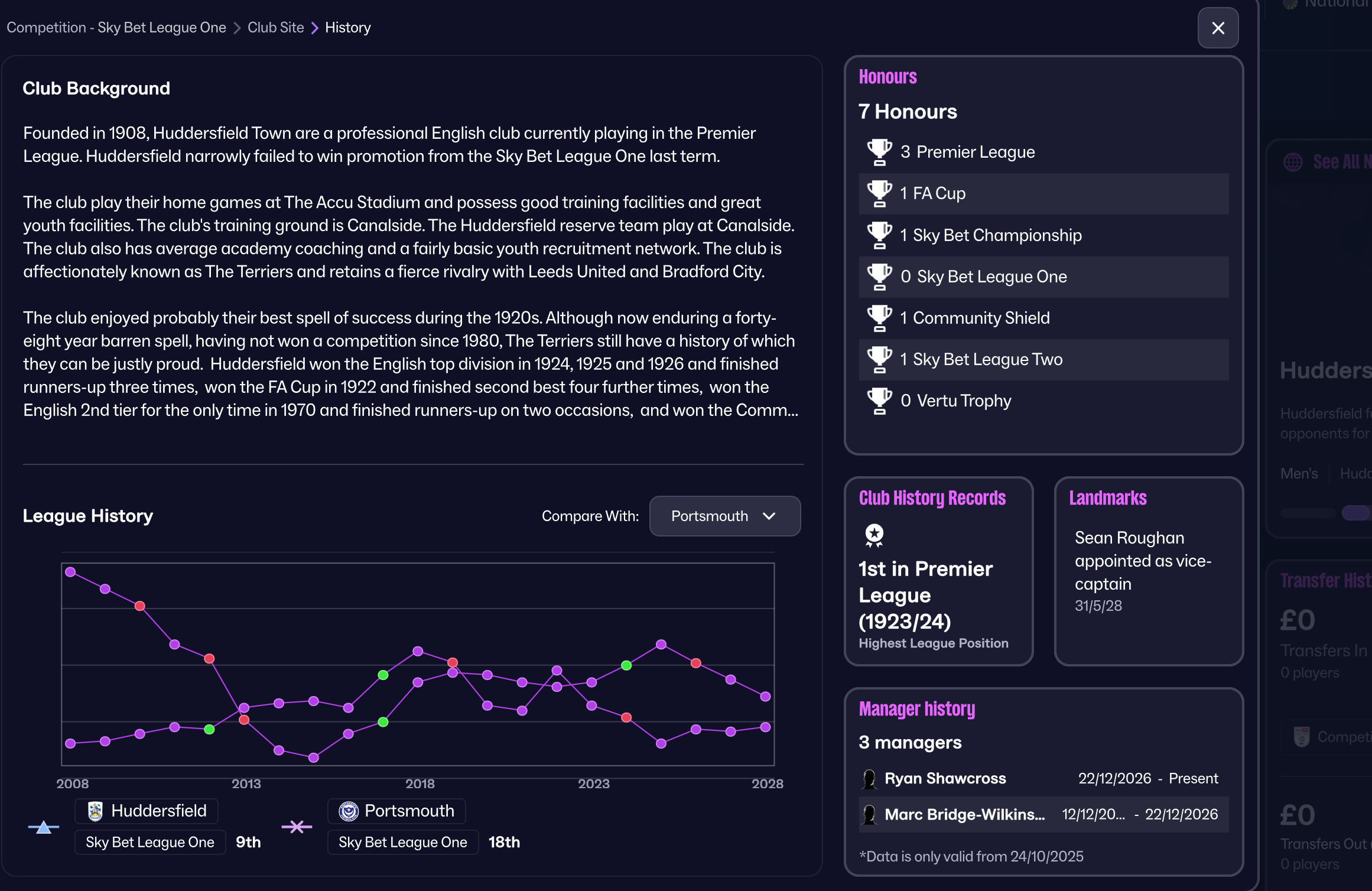 League Position History Review Graph uses same colours - Club UI Issues