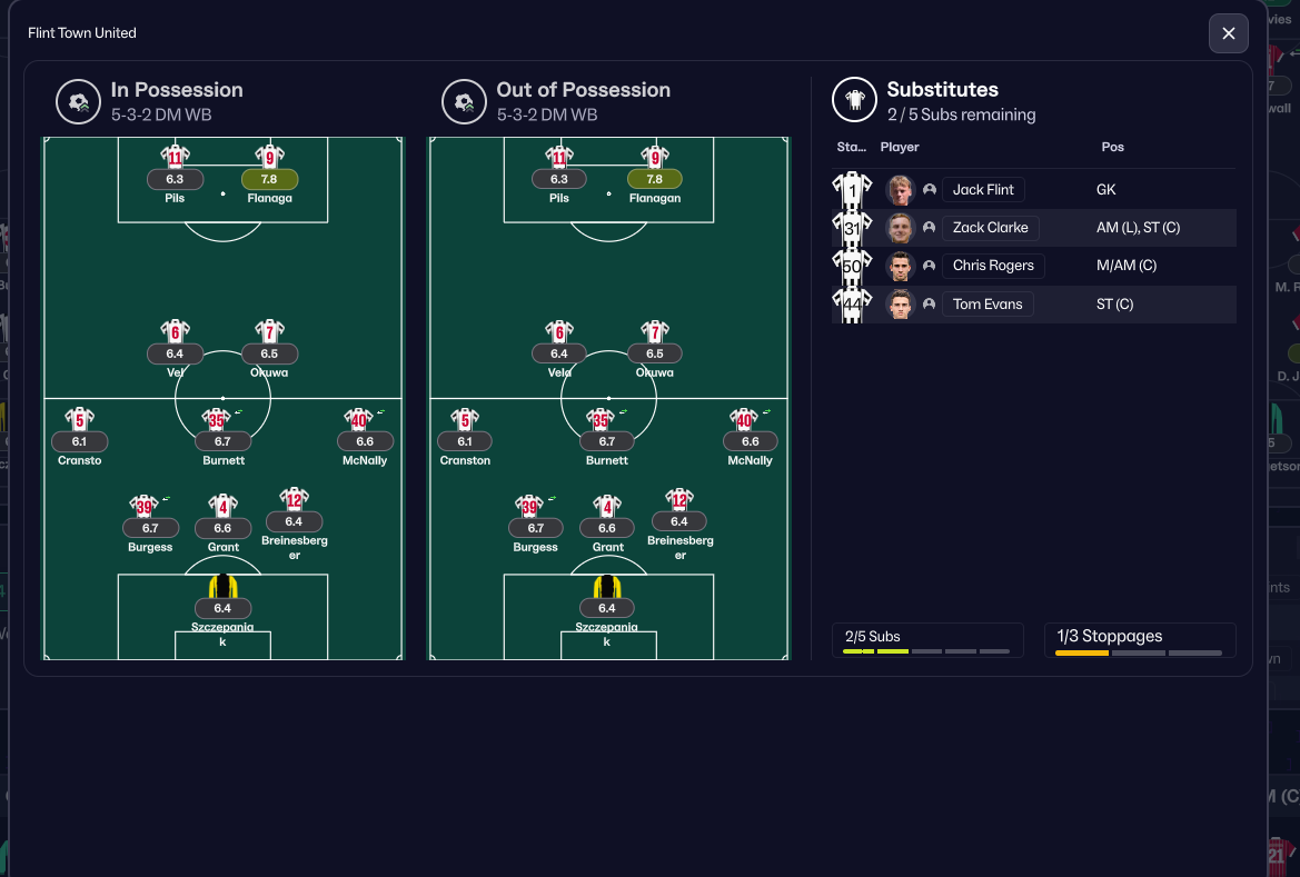 Players Subbed Out Do Not Appear In Graphics - Matchday Experience UI ...