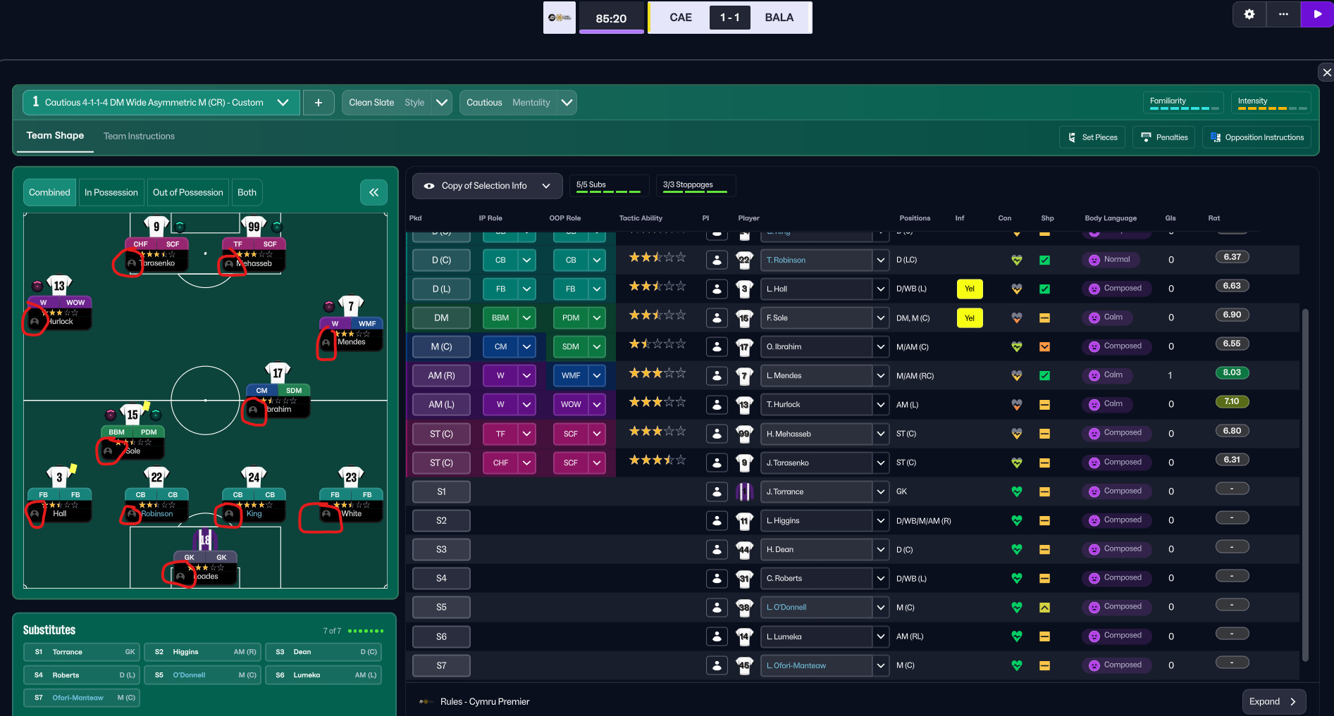 No option to preview player attributes for substitutions on a match day ...