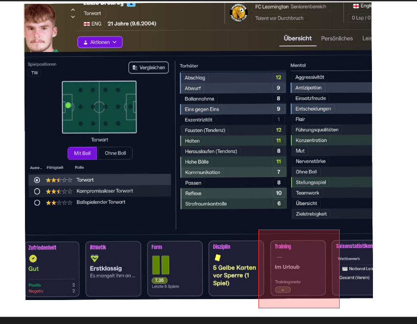 Traing status not updating in player detail screen - Stats & Data Hub ...
