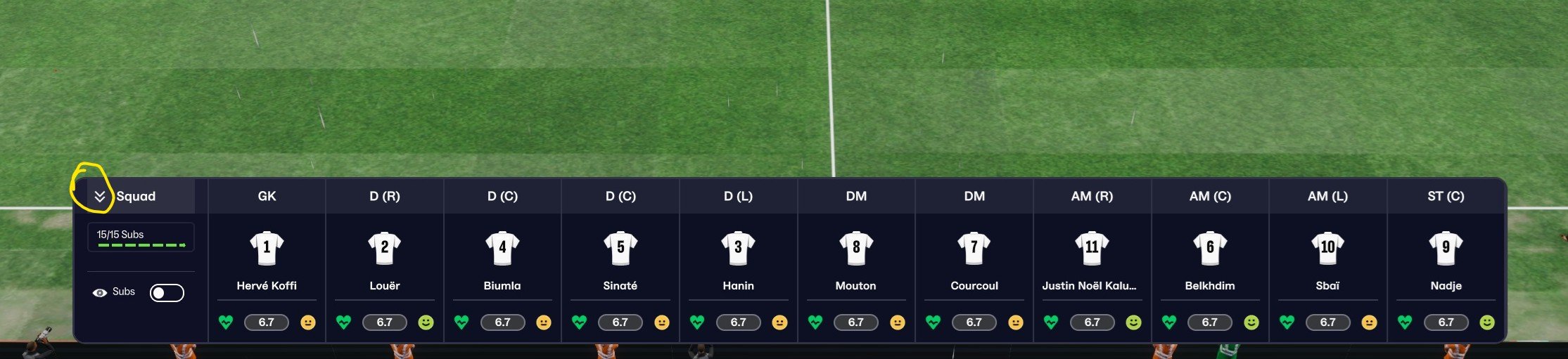 In-Match Squad Panel resets at half time from minimized to maximized ...