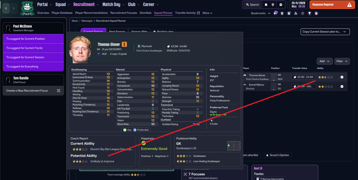 Inconsistent Coach ability report versus Squad Planner - Squad UI ...