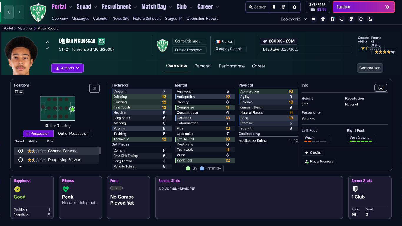Player Page UI : current ability & potential ability lables are not ...