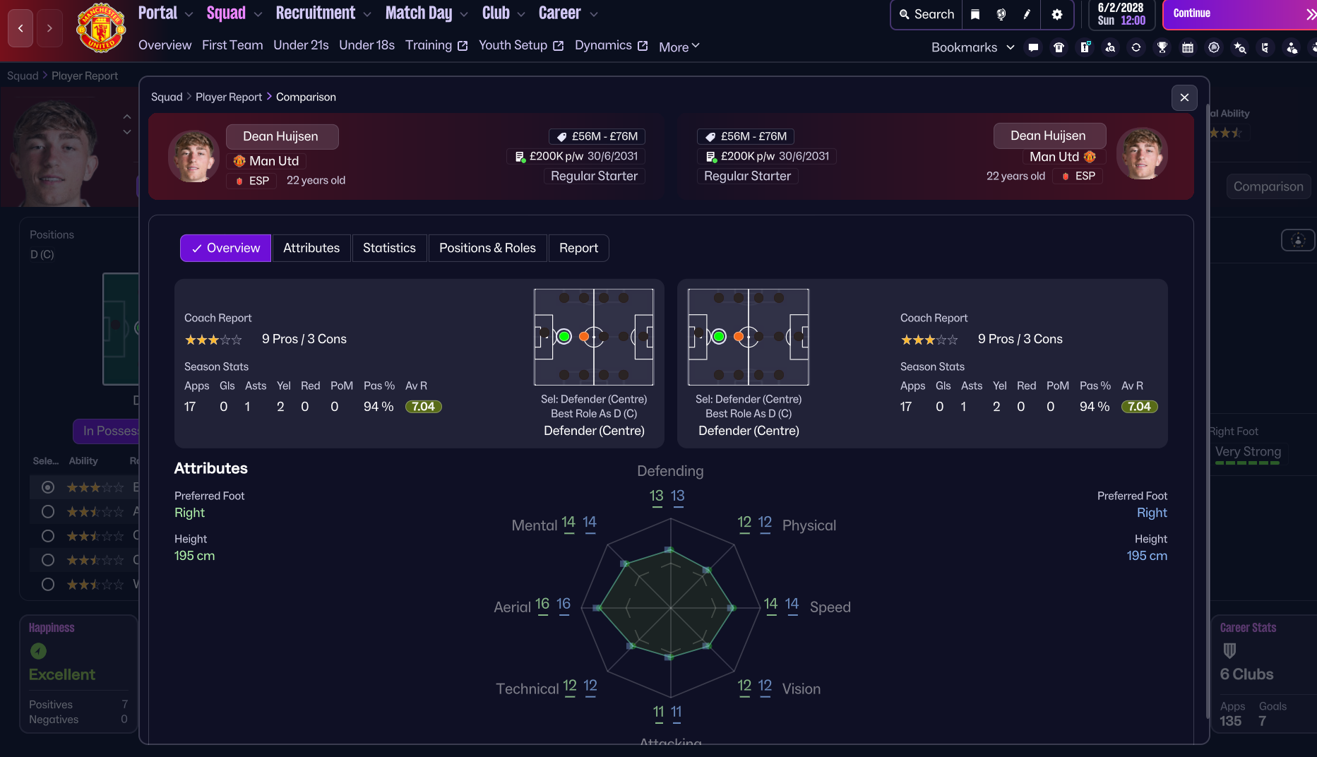 player comparison - player height in cm rather than feet as per my ...