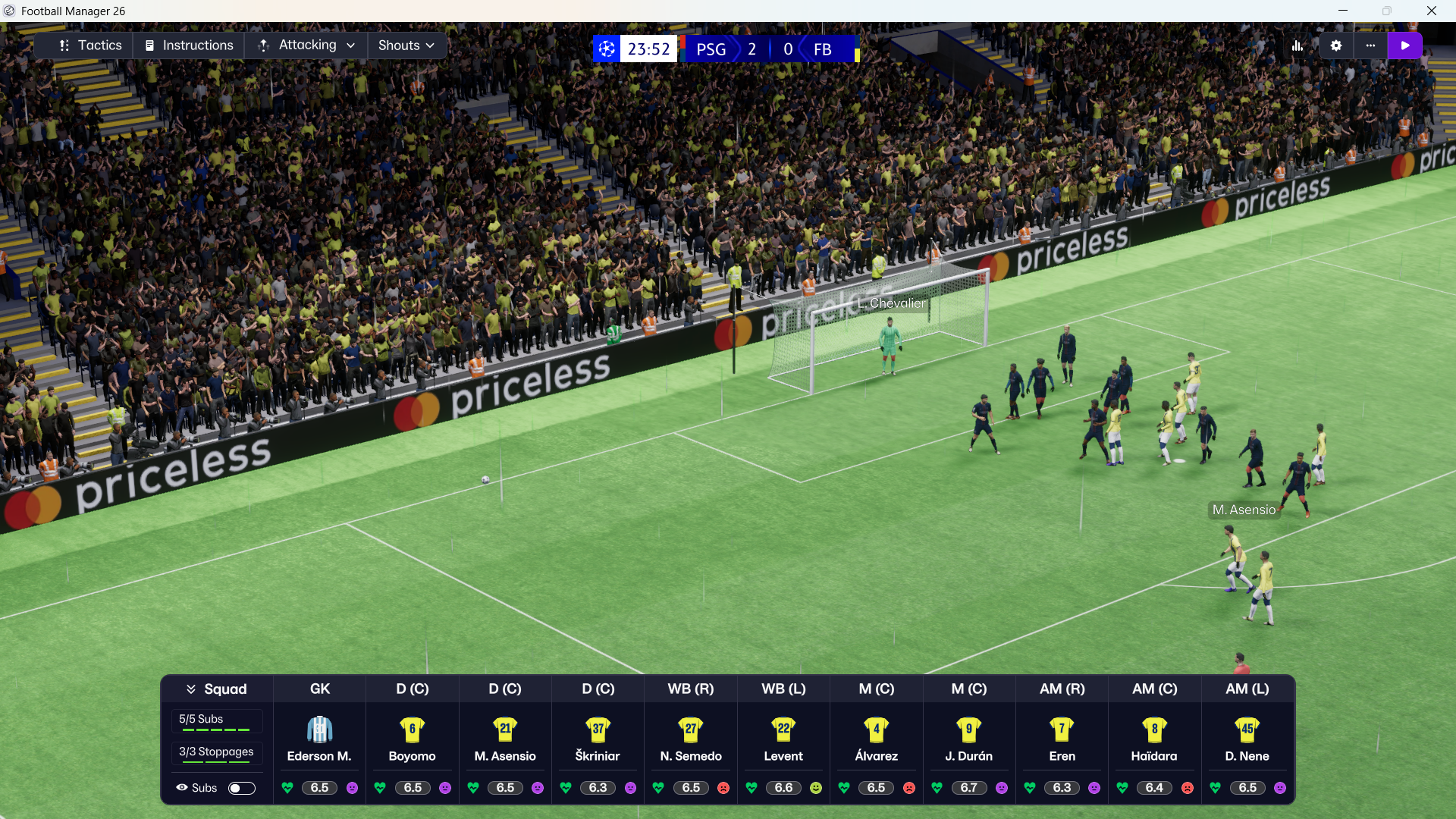Formation change during the match and player positions in the tactic ...