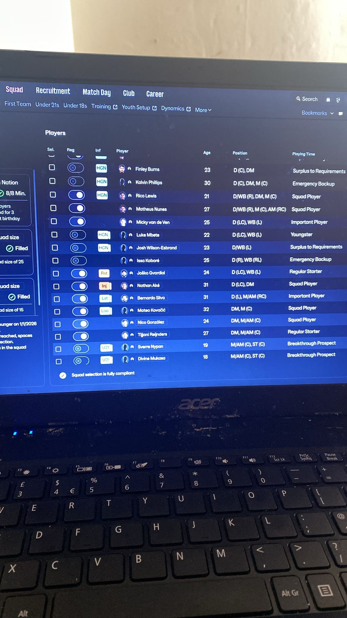 Can’t progress game / submit squad for the season - Crash & Technical ...