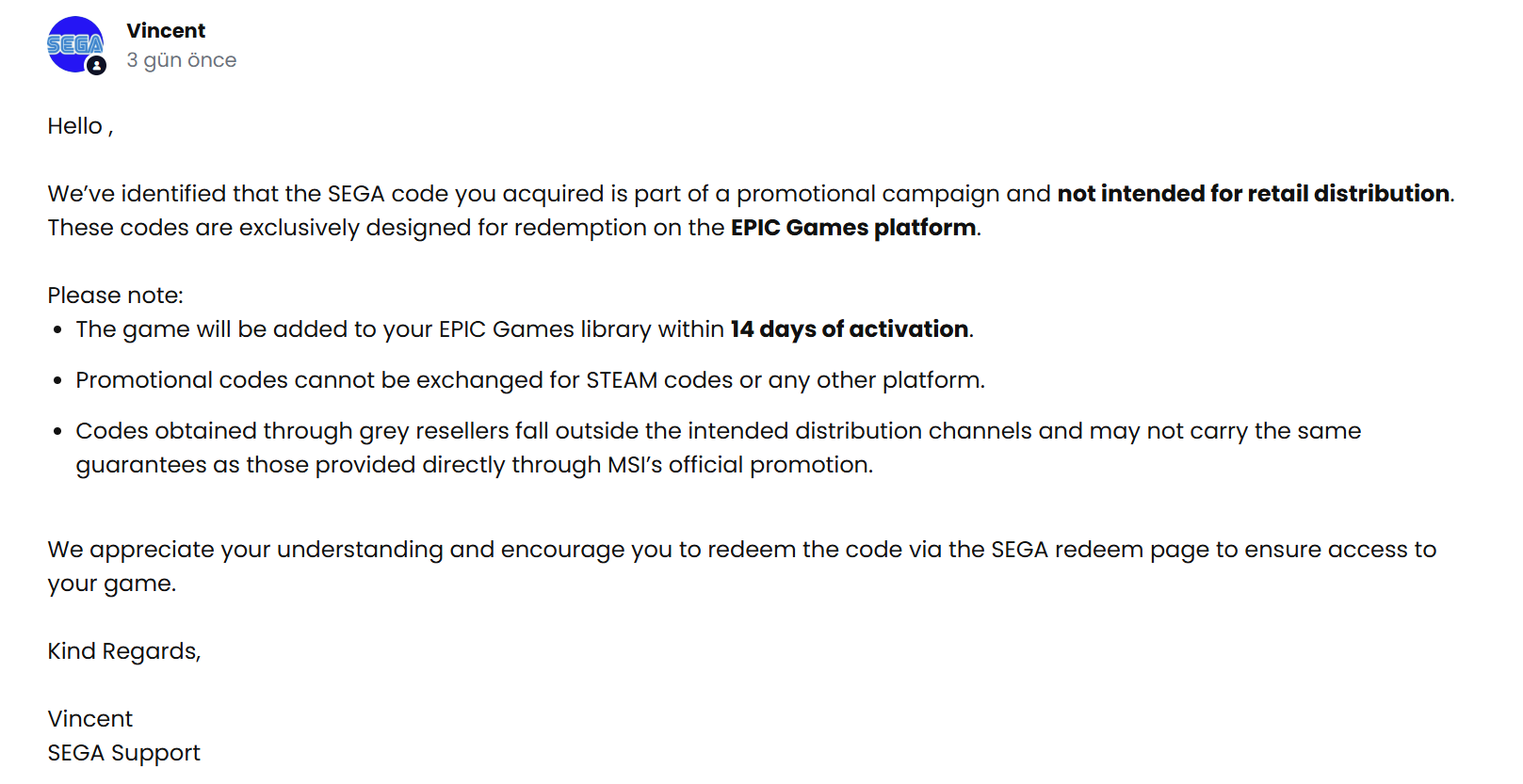I didnt receive activation code for Epic Games - Football Manager ...