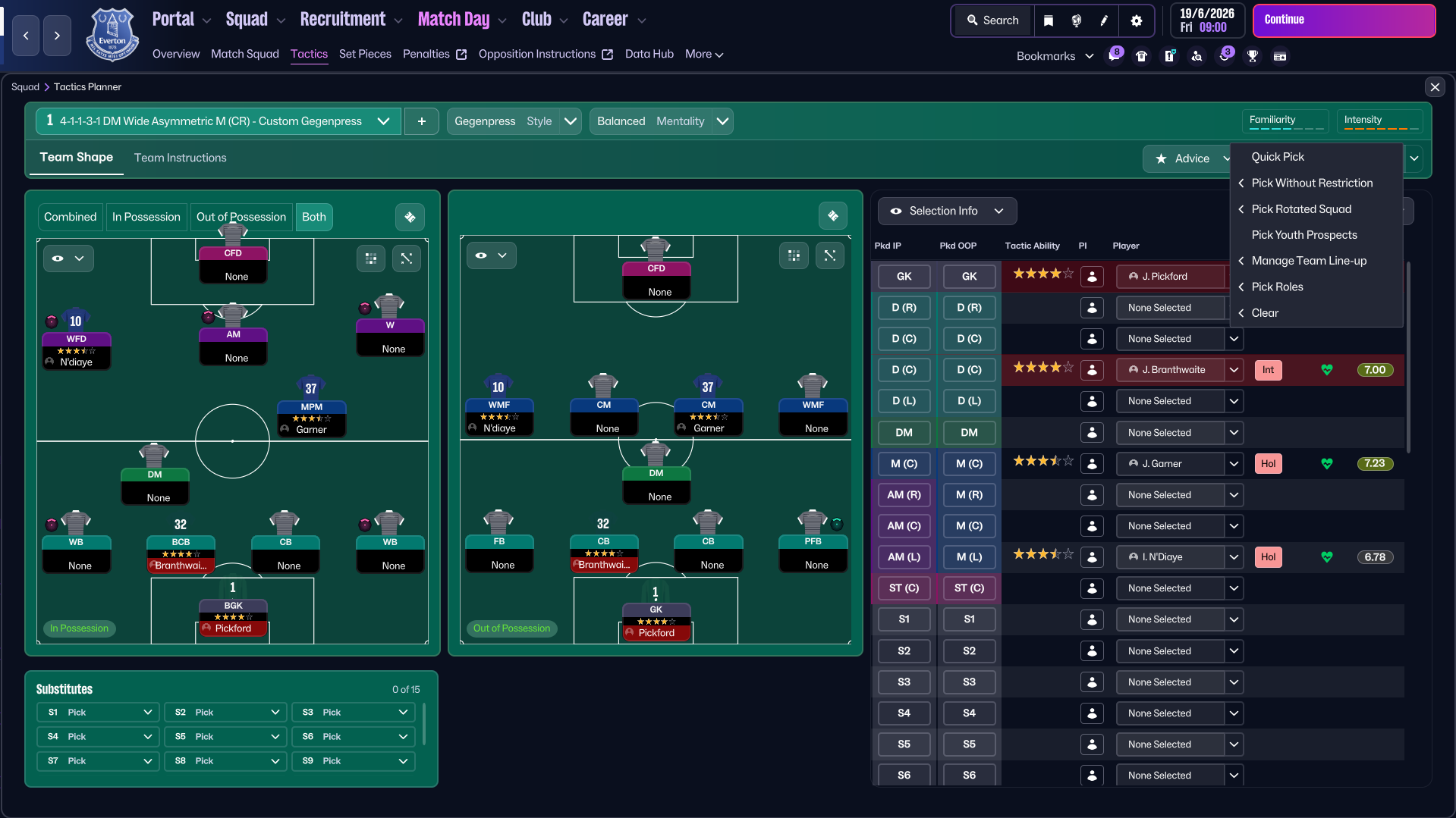 Quick Pick Broken - Squad UI Issues - Sports Interactive Community