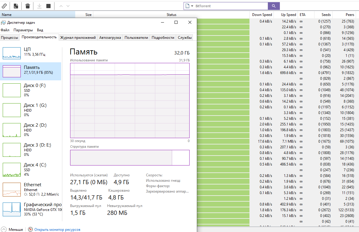 Loss of RAM while seeding - Troubleshooting - BitTorrent Forums