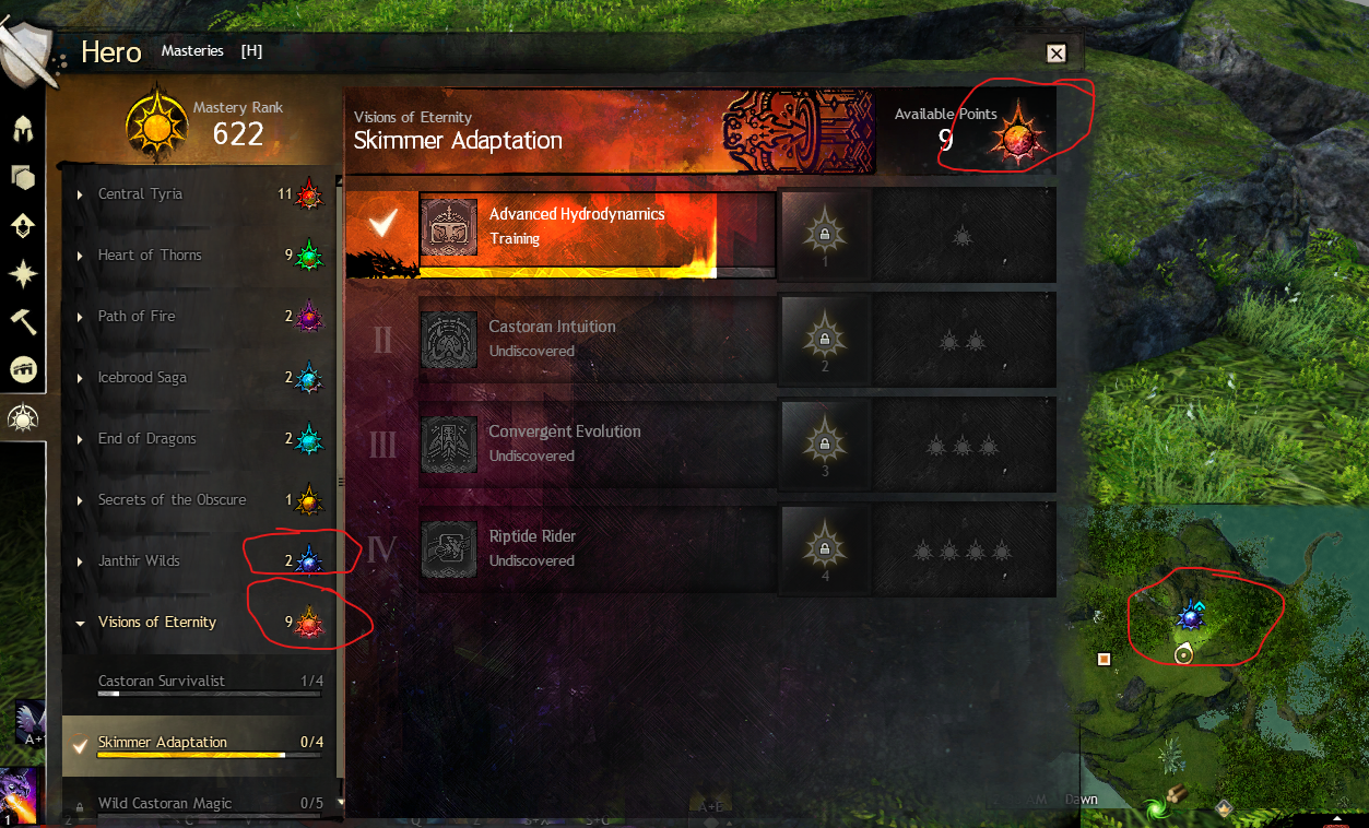 VoE Masteries color mismatch, after completed mastery node on map ...