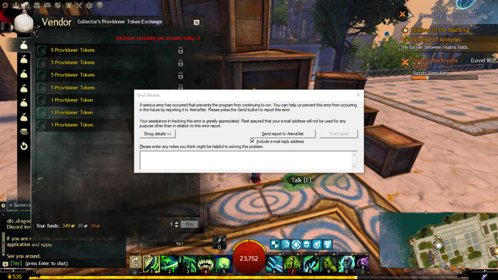 After VOE update getting serios error - Bugs: Game, Forum, Website ...