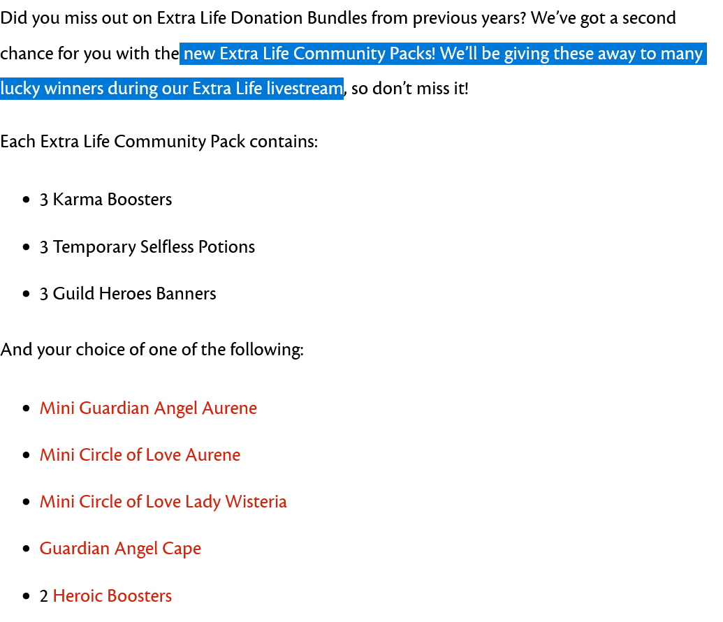 Confusion on if the "Extra Life Bundle" purchase includes the "your ...