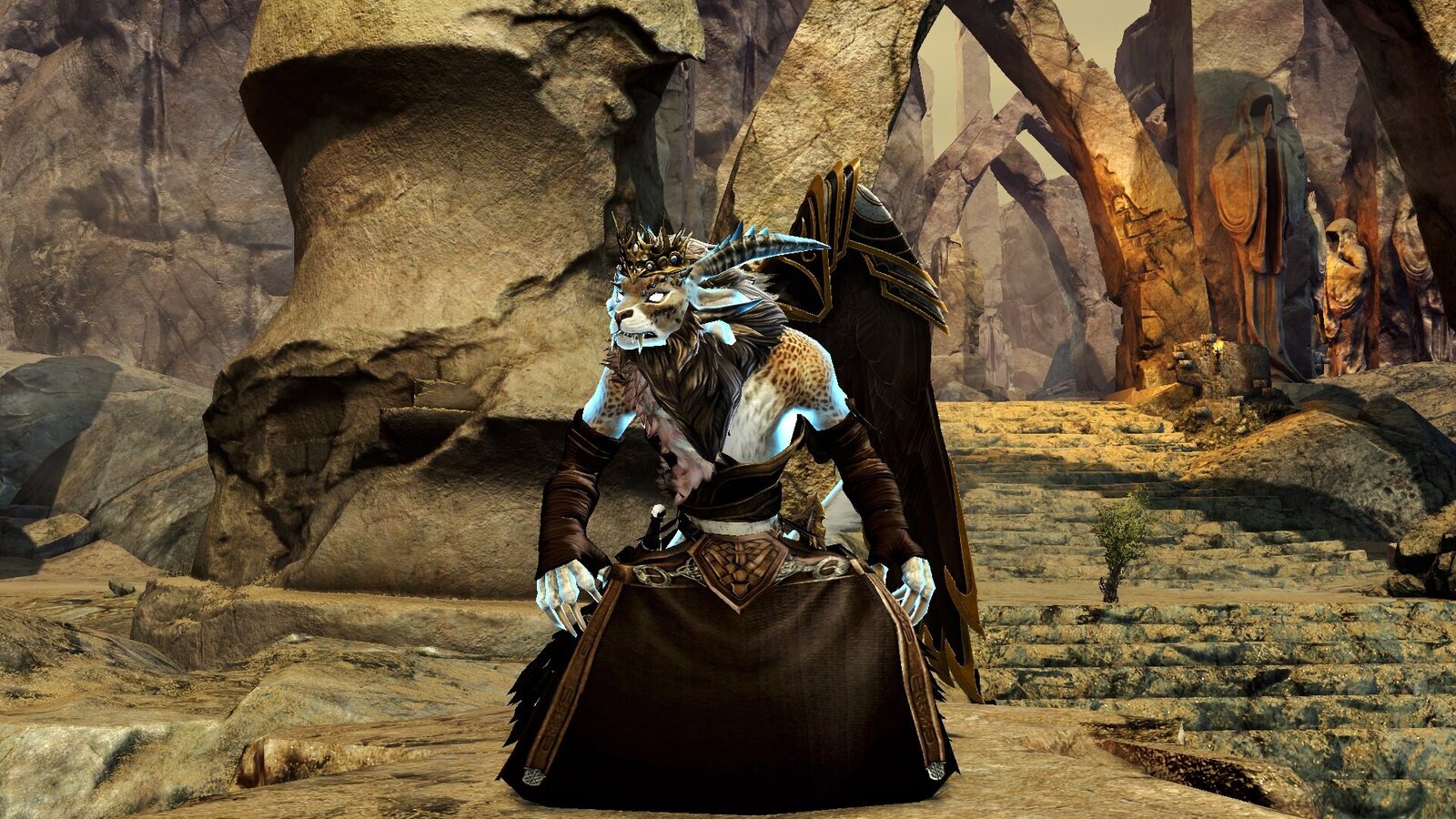 Gryphon queen Grella (front) - Fashion Week: GWAMM - Guild Wars 2 Forums