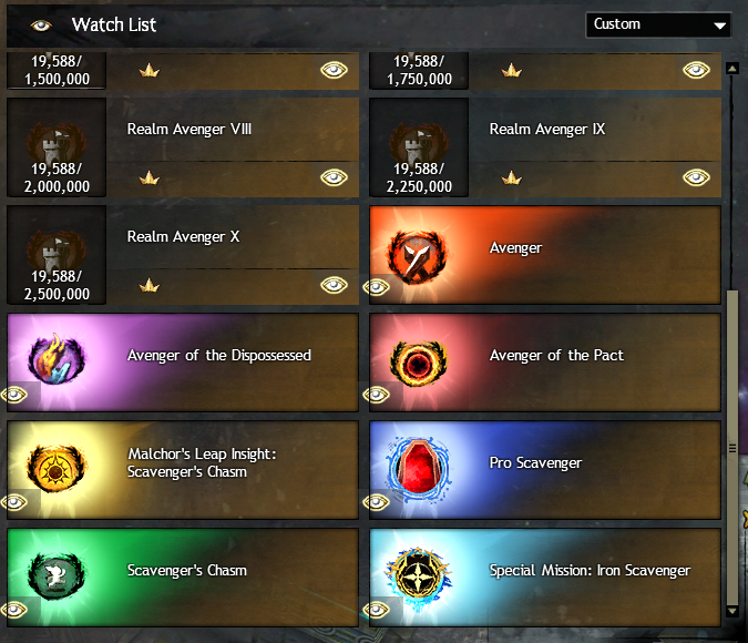 Hero Panel - Achievement Watchlist randomly changed/bugged? - Bugs ...