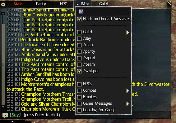 Interface: Please fix chat tabs, specifically Game Messages - Core Game ...