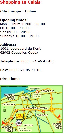 Shopping locations in Calais - Motorhome Matters - Out & About Live