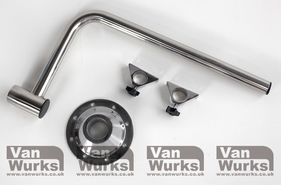 B Pillar cranked chrome table leg . - Motorhome Matters - Out & About Live