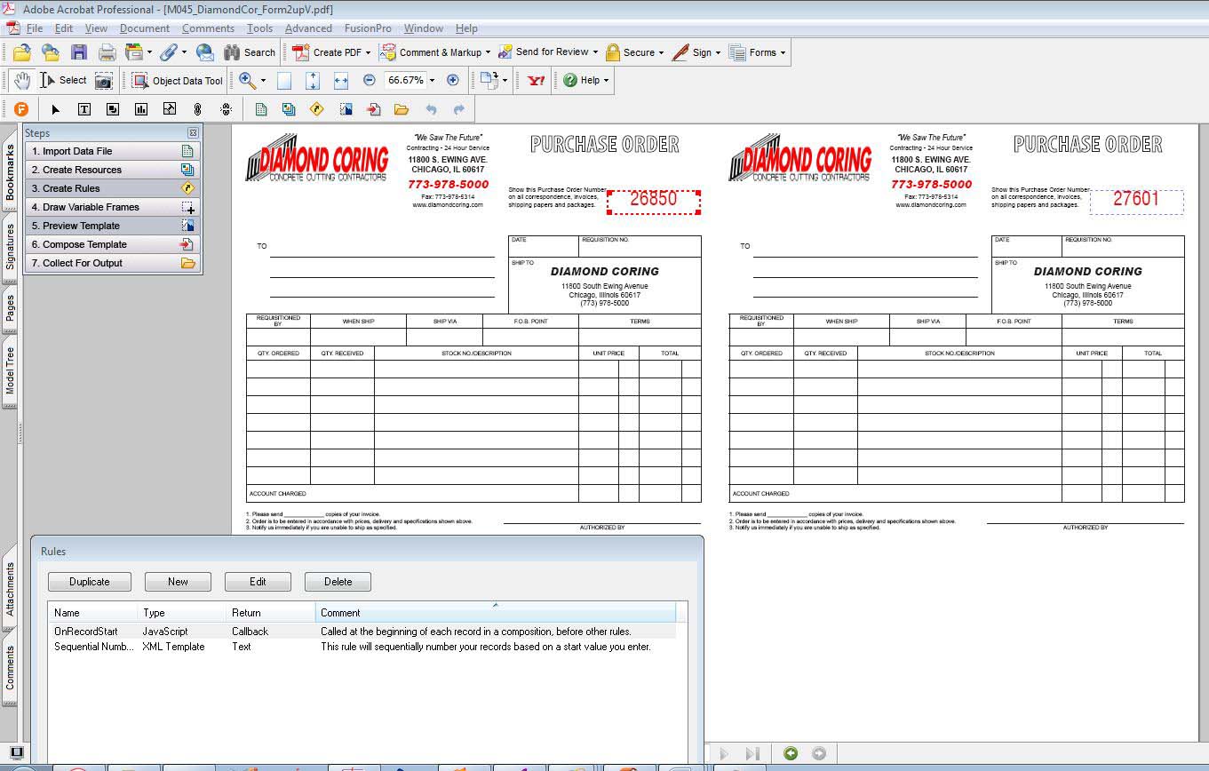Numbering 3 Part Forms 2up on 11x17 - FusionPro® VDP Creator ...