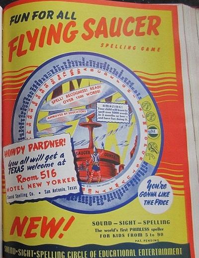 1951 - Flying Saucer Spelling Game by Sound Spelling Co. - ROBOT ...