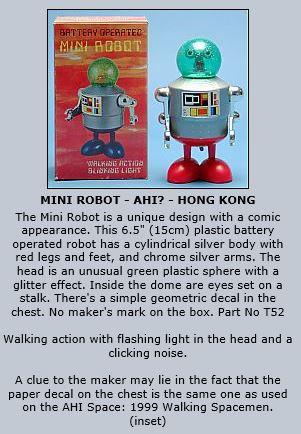 1979 - Mini Robot by ? (Hong Kong) - ROBOT & SPACE TOY TIMELINE ...